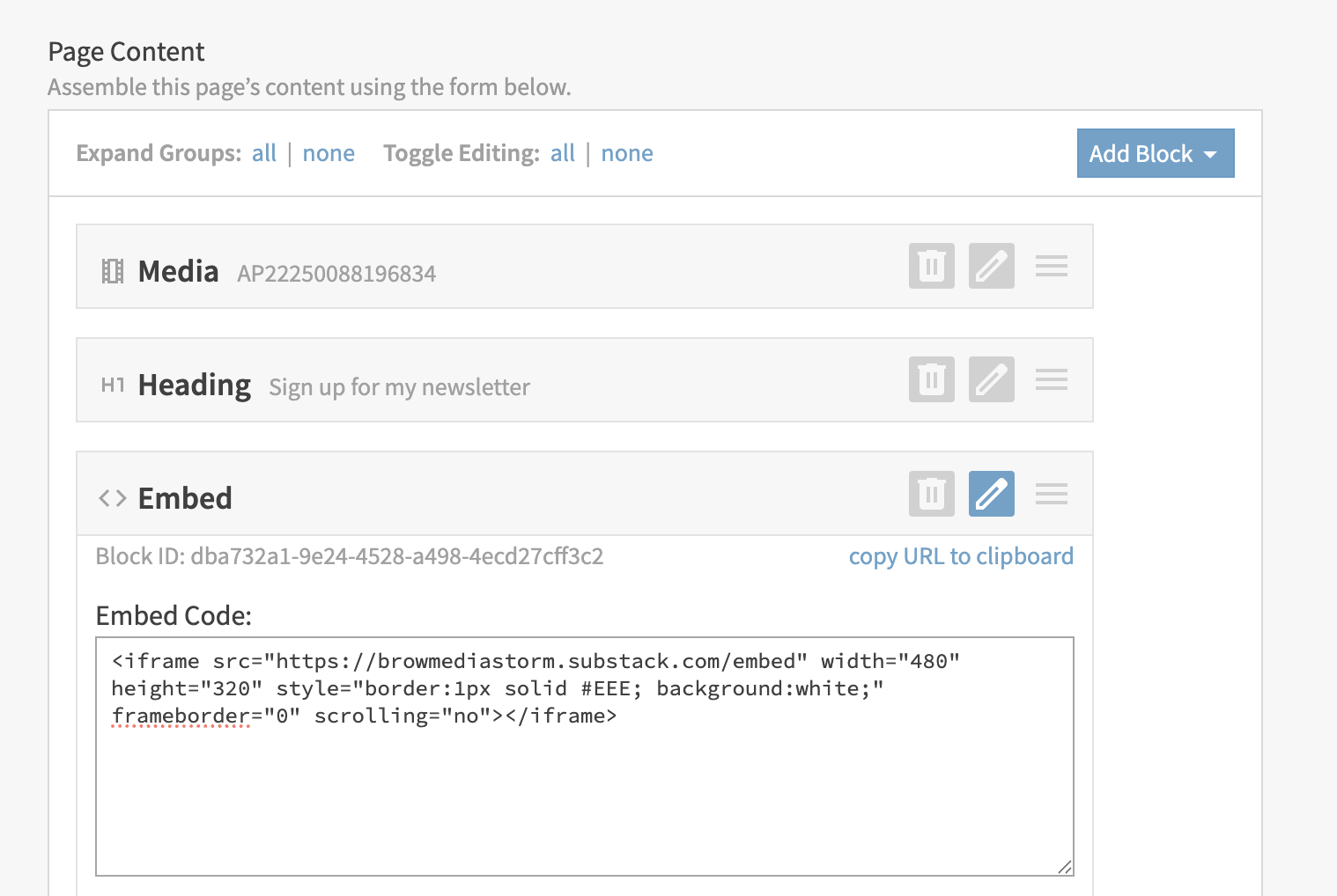 How-To: Add a Substack sign-up form – Platform Help Center