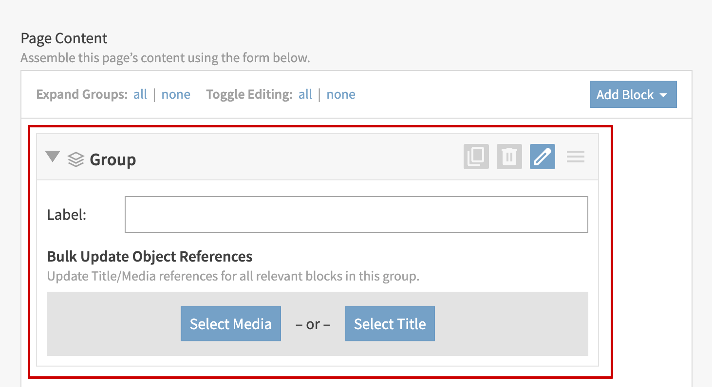 How-To: Assign reference objects to multiple blocks in a group – Platform Help Center