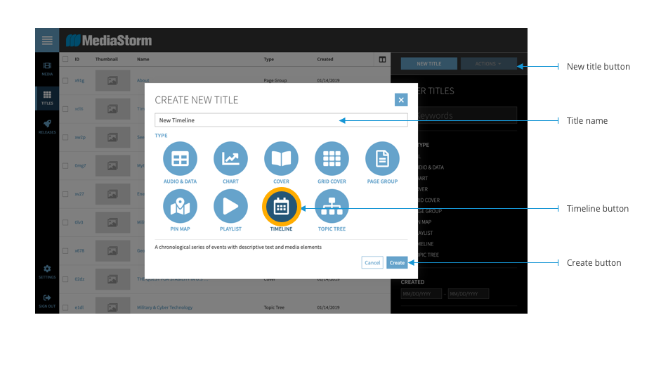 Overview: Timeline Titles – Platform Help Center